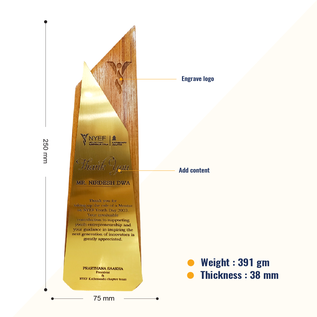 Corporate Gifting :: Type :: Trophy :: Brilliance Wooden Trophy