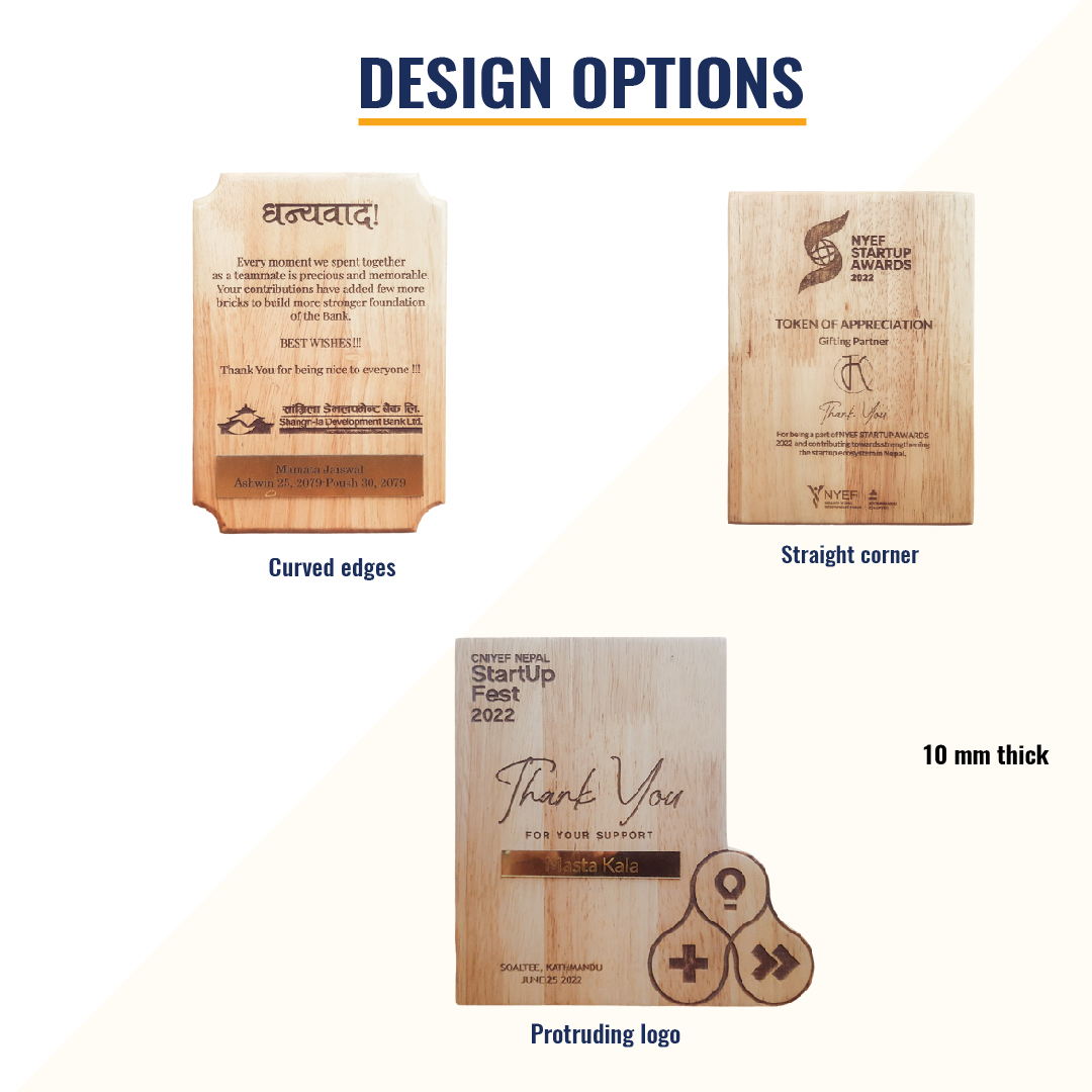 Corporate Gifting :: Type :: Trophy :: Custom Wooden Appreciation Plaque