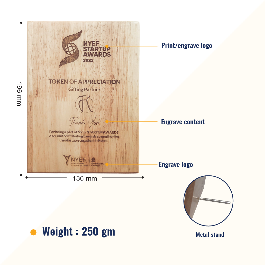 Corporate Gifting :: Type :: Trophy :: Custom Wooden Appreciation Plaque