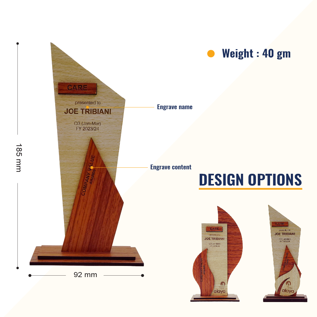 Corporate Gifting :: Type :: Trophy :: Modern Wood Finish Trophy