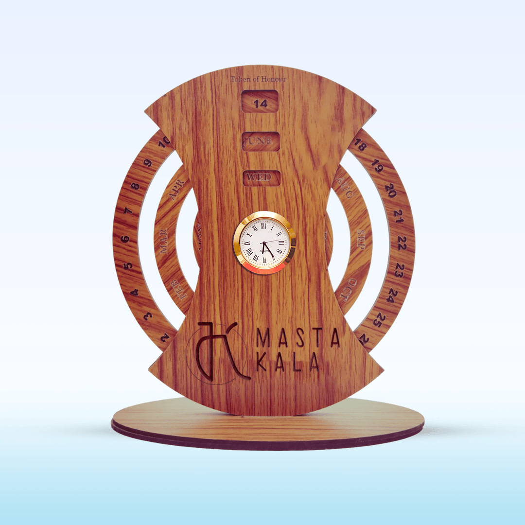 Elegant Hourglass Clock Perpetual Calendar - Timeless Desk Decor ...