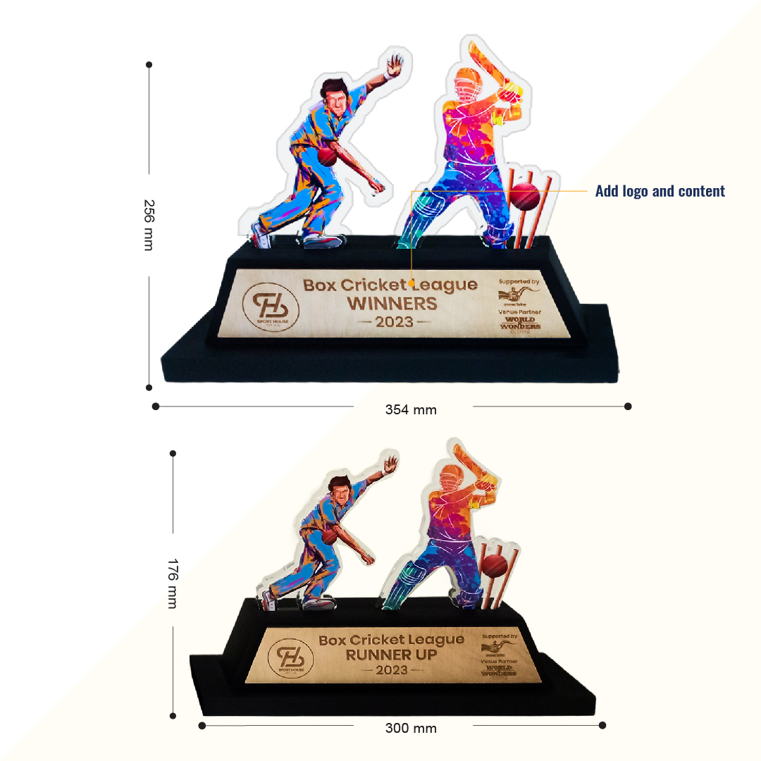 Cricket League Winner Trophy – Customizable Cricket Trophy – Masta Kala