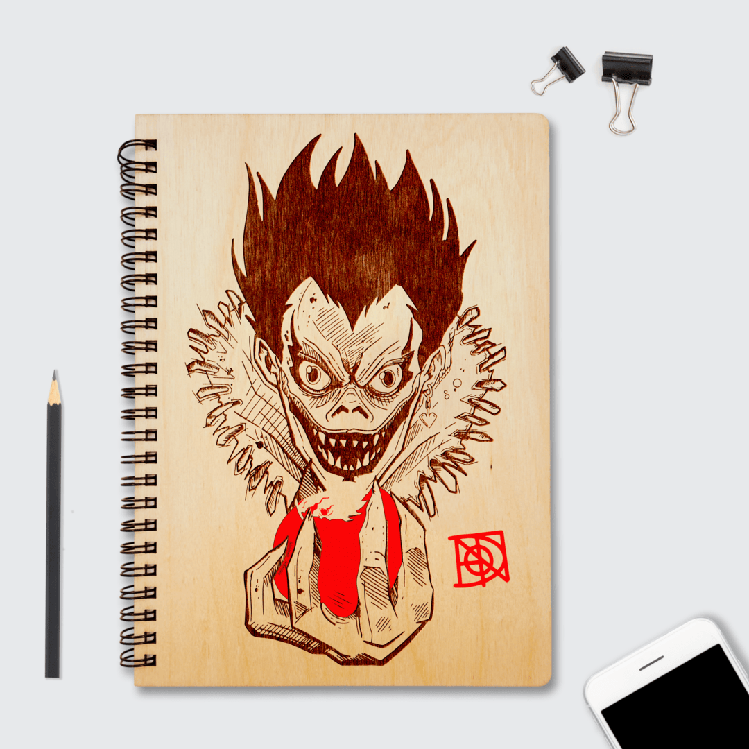 Death Note Wooden Engraved Notebook | Anime Collector's Edition.